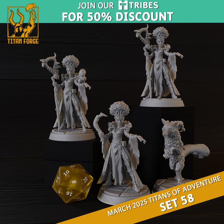 3D Printable Female Spore Druid - DnD Hero Characters - Titans of ...