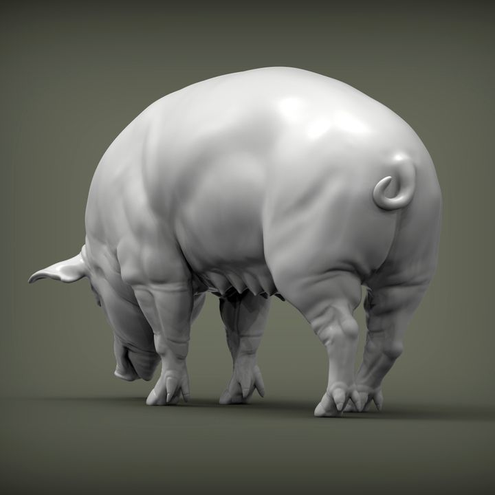 3D Printable Pig eats by Alexander3dart