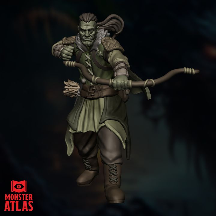 3D Printable Half-Orc Ranger by Monster Atlas