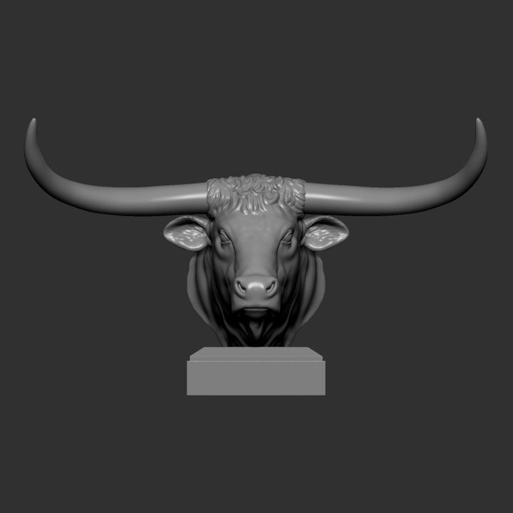 3D Printable Texas Longhorn Bust by Alexander3dart