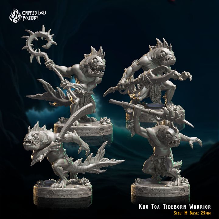 3D Printable Kuo Toa Tideborn Warriors by Crippled God Foundry