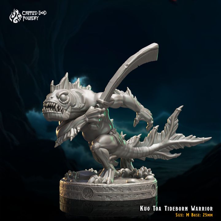 3D Printable Kuo Toa Tideborn Warriors by Crippled God Foundry