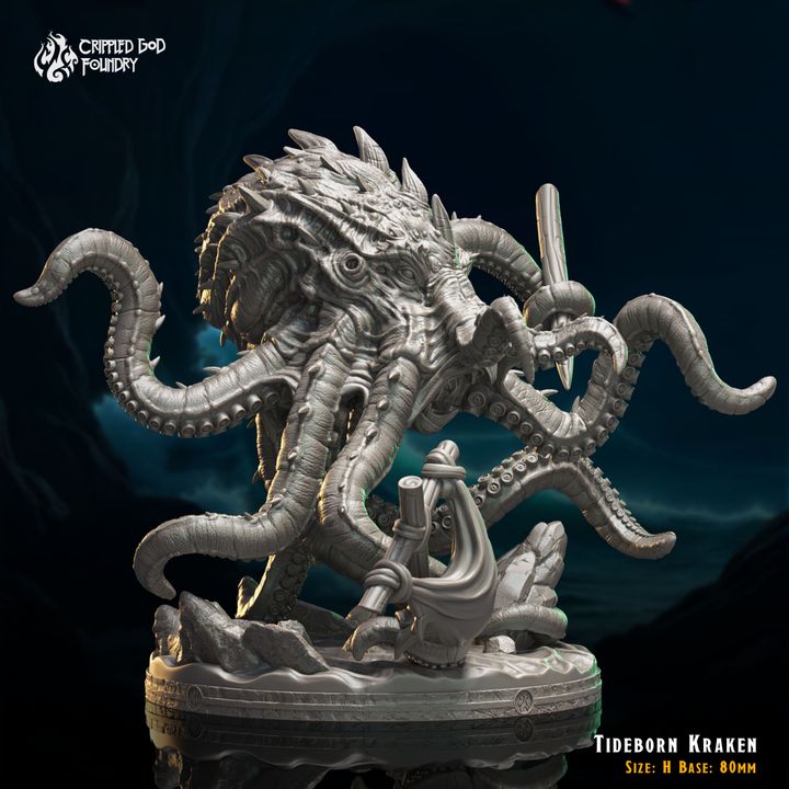 3D Printable Tideborn Kraken by Crippled God Foundry