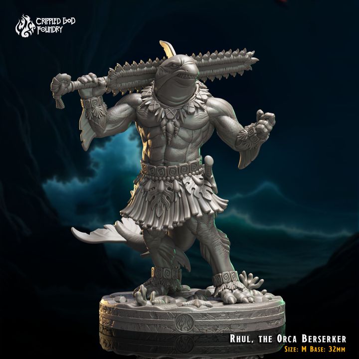 3D Printable Rhul, the Orca Berserker by Crippled God Foundry