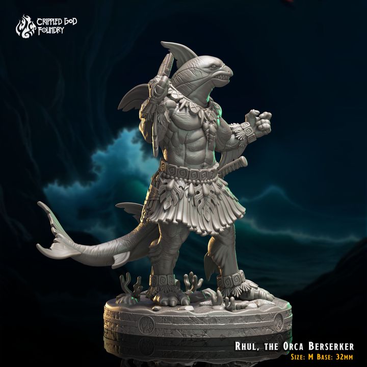 3D Printable Rhul, the Orca Berserker by Crippled God Foundry