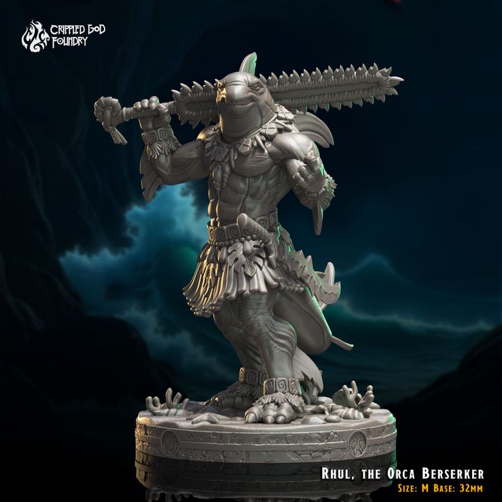 3D Printable Rhul, the Orca Berserker by Crippled God Foundry