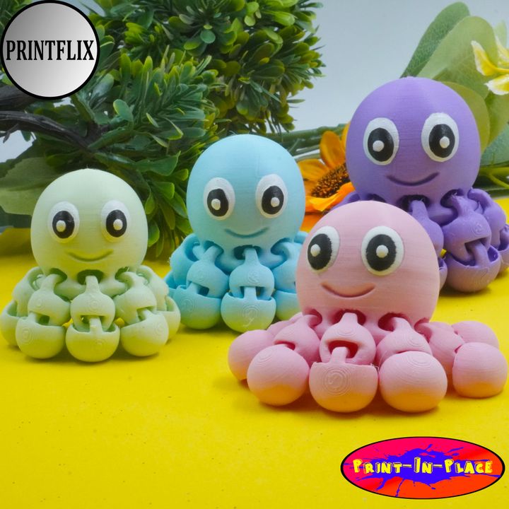 3D Printable CUTE FLEXI TINY OCTOPUS by Printflix