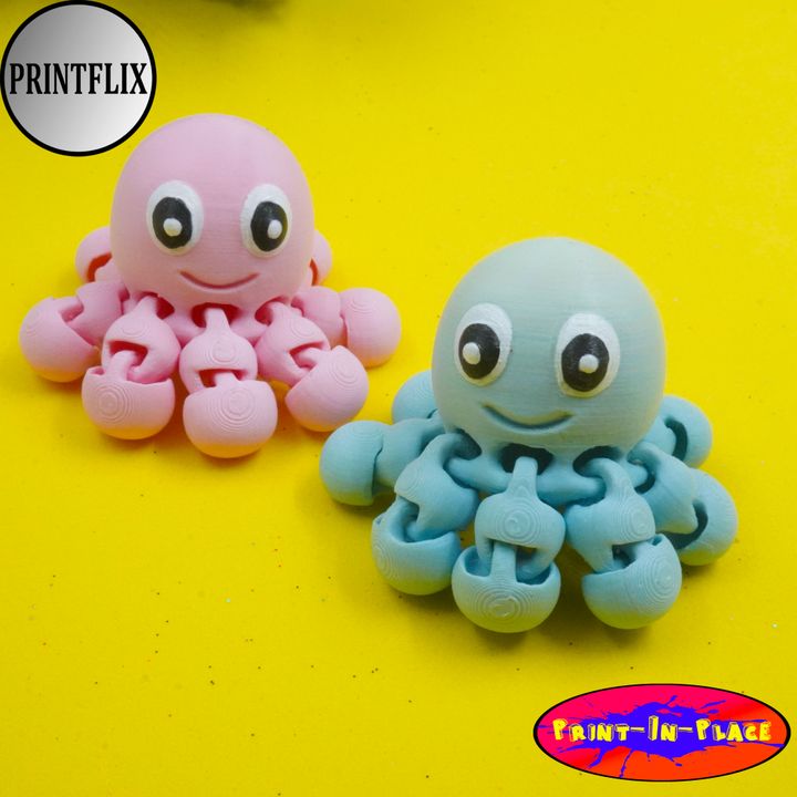 3D Printable CUTE FLEXI TINY OCTOPUS by Printflix