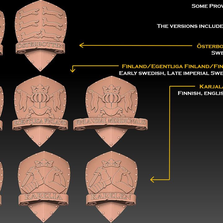 3D Printable Historic Provinces of Finland Coat of Arms by Sharedog ...