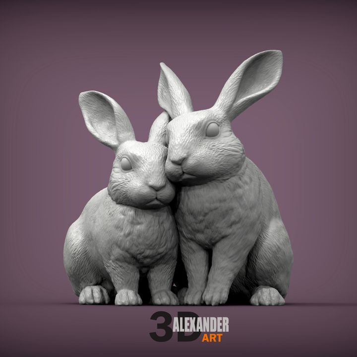 3D Printable Rabbit love by Alexander3dart