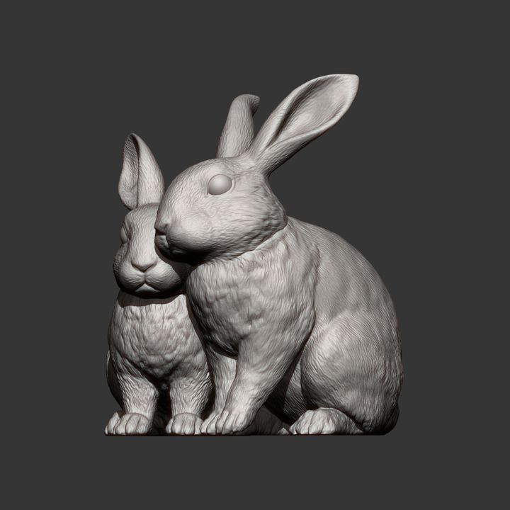 3D Printable Rabbit love by Alexander3dart