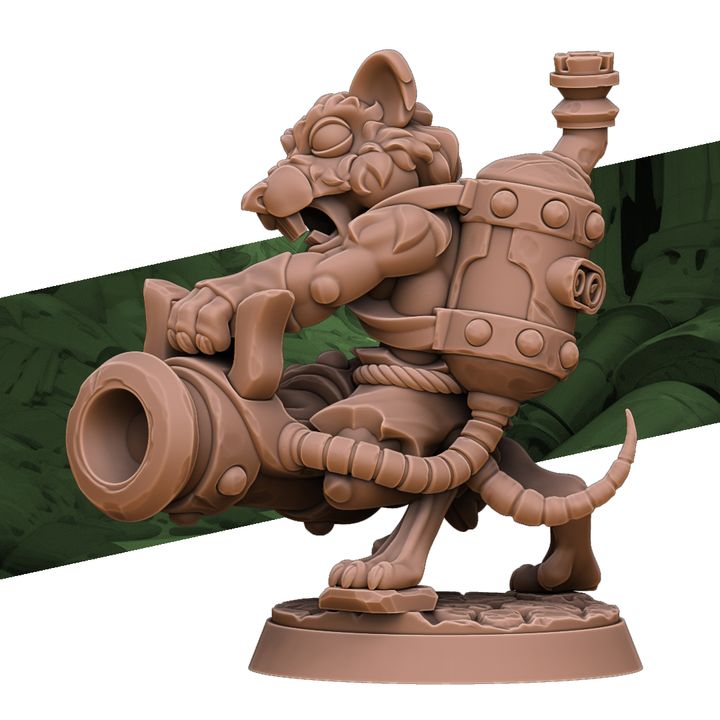 3D Printable Ratfolk Artillerist by Deathpunk Studio