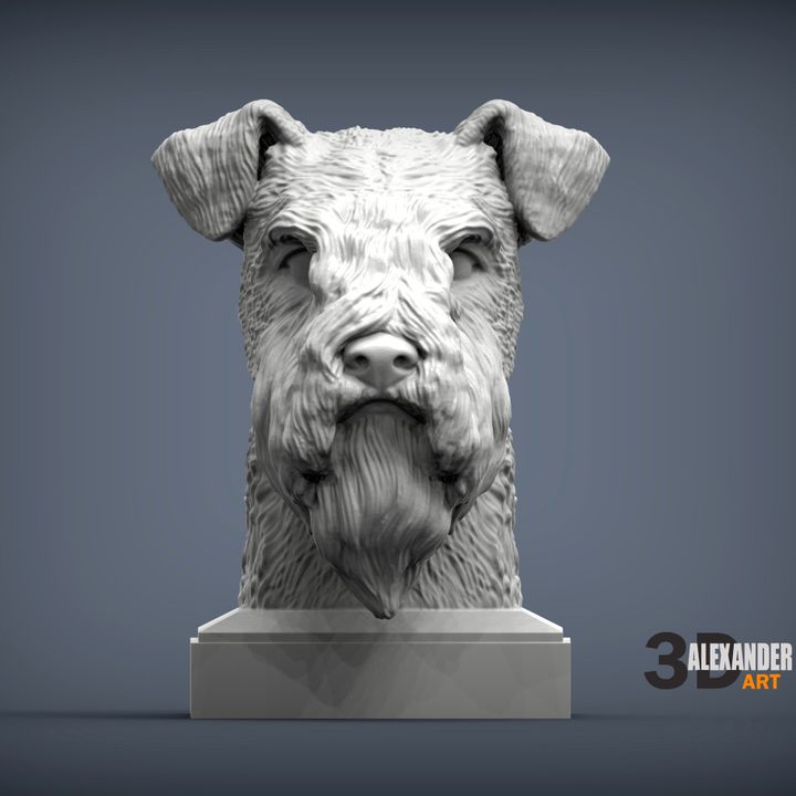 3D Printable kerry blue terrier bust by Alexander3dart