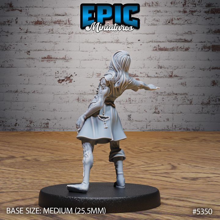 3D Printable Zombie Villager Female / Undead Human Creature / Rotting ...