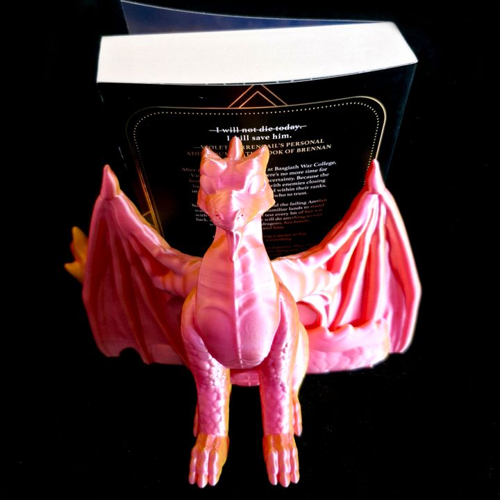 3D Printable Dragon Book Display (Commercial Use) by Sassiecat3d