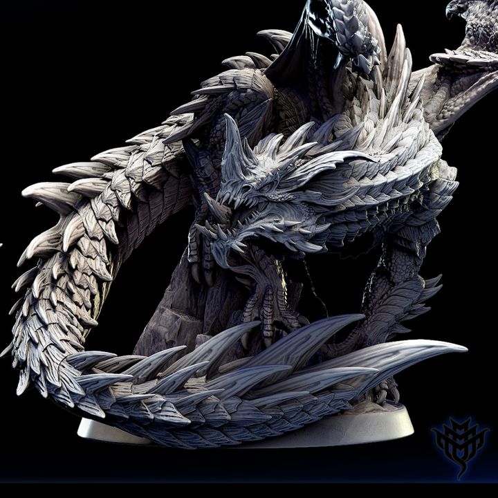 3D Printable Adult Blue Dragon (pose 1 of 2) by Mini Monster Mayhem