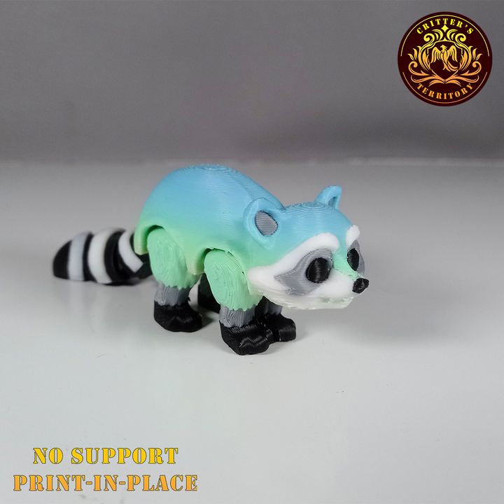 3D Printable Flexi Mini Raccoon | No support | Print in Place ...