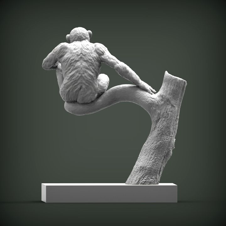 3D Printable chimpanzee by Alexander3dart