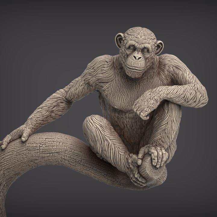 3D Printable chimpanzee by AKUZMENKO