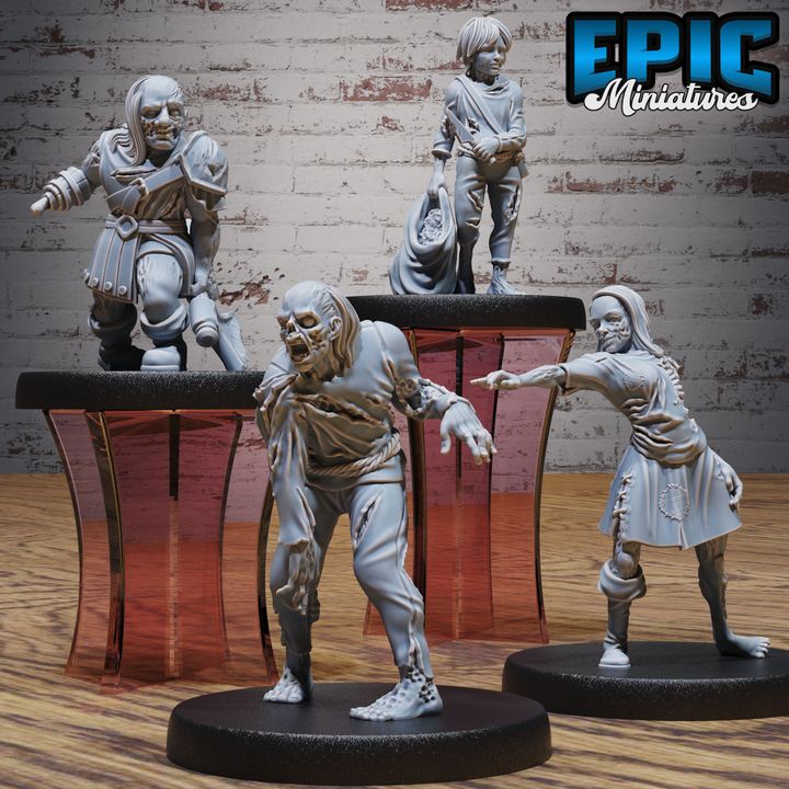 3D Printable Zombie Villager Set / Undead Creature / Rotting Corpse ...