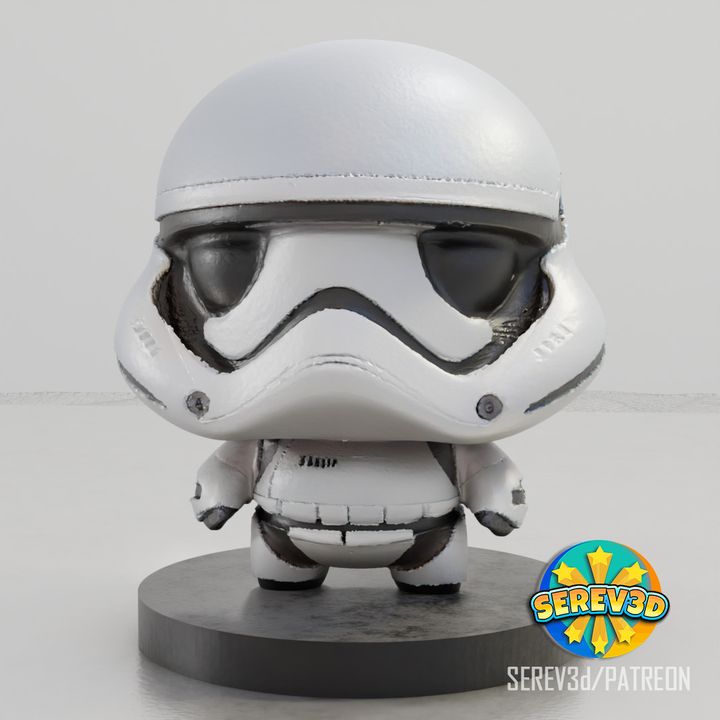 3D Printable Mini Chibi Stormtrooper - Star Wars Figurine & Magnet - 3D ...