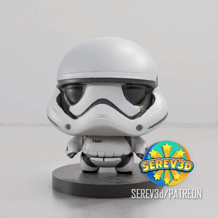 3D Printable Mini Chibi Stormtrooper - Star Wars Figurine & Magnet - 3D ...