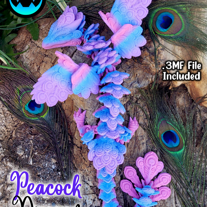 3D Printable Peacock Dragon by Cinderwing3D