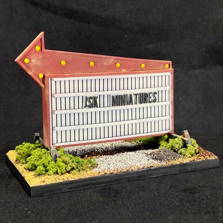 3D Printable Portable Message Sign with Letters by JSK Miniatures