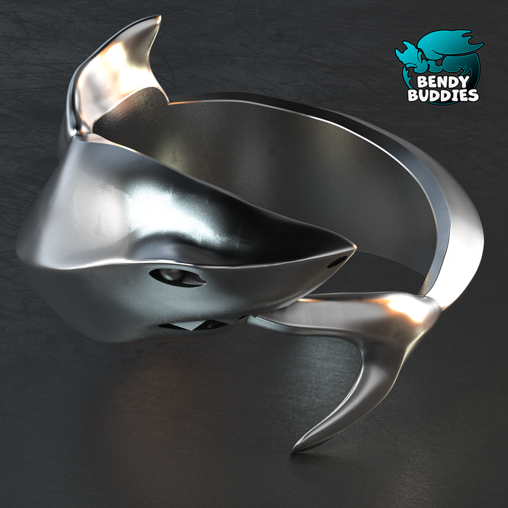 3D Printable Shark Ring / Gothic Jewelry Pre-Supported / Death Punk ...