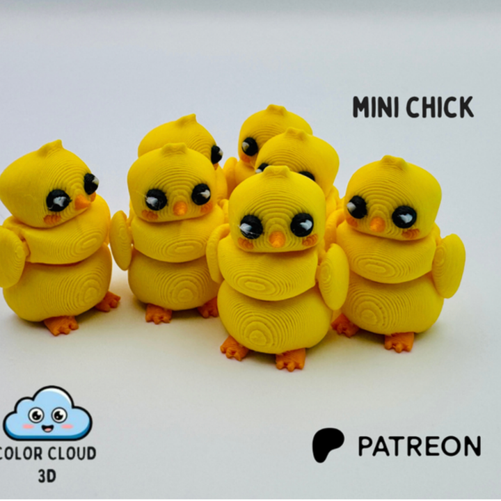 3D Printable Mini Chick - Flexi by ColorCloud3D