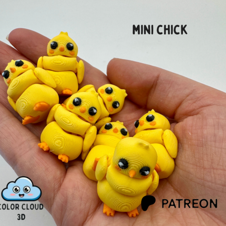 3D Printable Mini Chick - Flexi by ColorCloud3D
