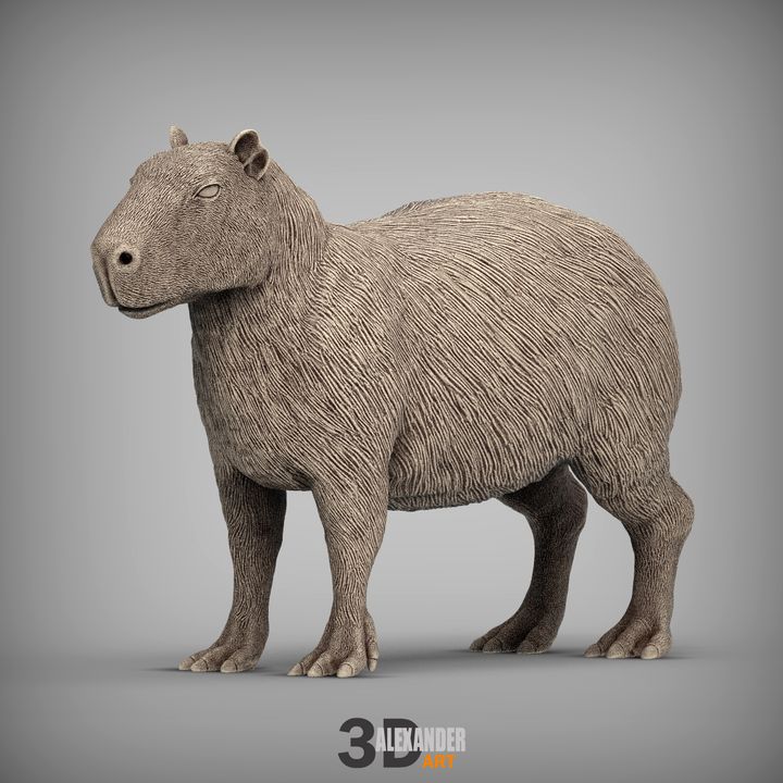3D Printable capybara by Alexander3dart