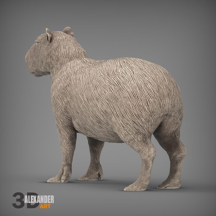 3D Printable capybara by Alexander3dart