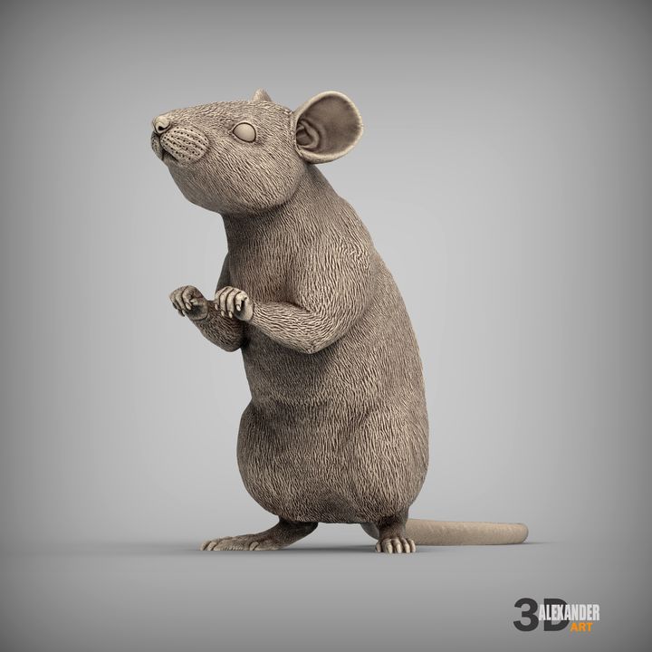 3D Printable mouse on hind legs by Alexander3dart