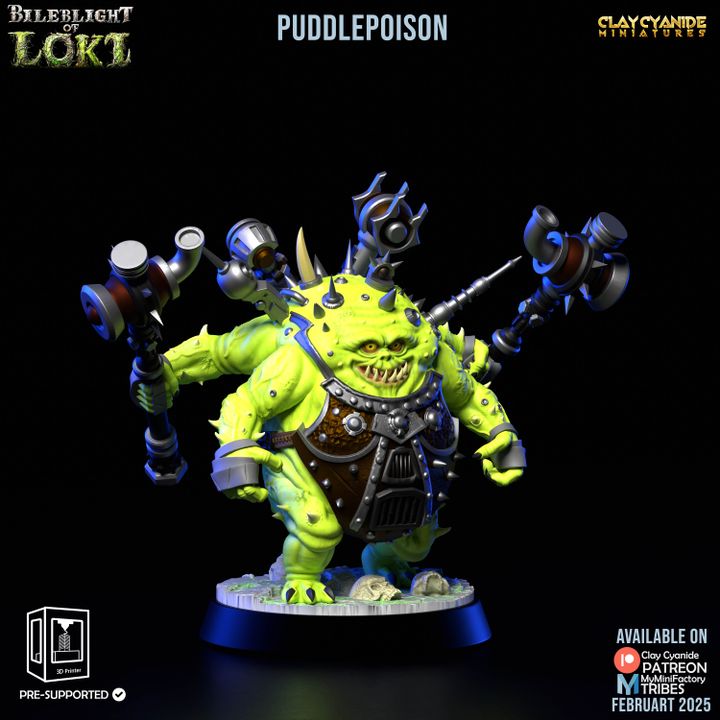3D Printable Puddlepoison by Clay Cyanide Miniatures