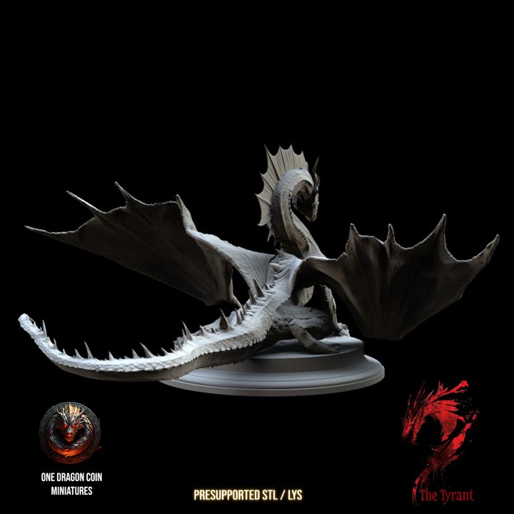 3D Printable Avernox, the Tyrant Dragon - COLLECTION by One Dragon Coin ...