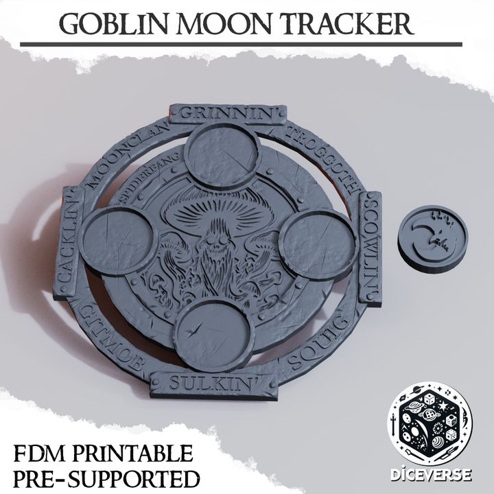 3D Printable Goblin Moon Tracker by Diceverse