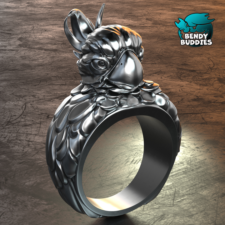 3D Printable Parrot Ring / Gothic Jewelry Pre-Supported / Death Punk ...