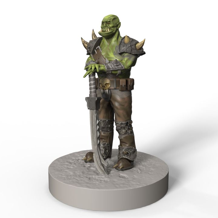 3D Printable Orc warrior – 3D Printable Miniature for D&D | STL File ...
