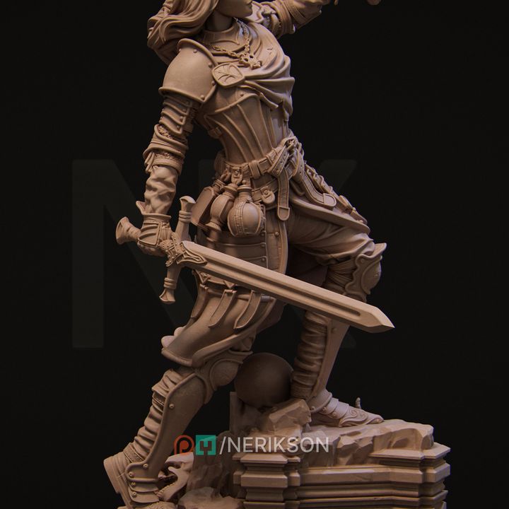 3D Printable Nameless Hero Miniature No Helmet [presupported] by Nerikson