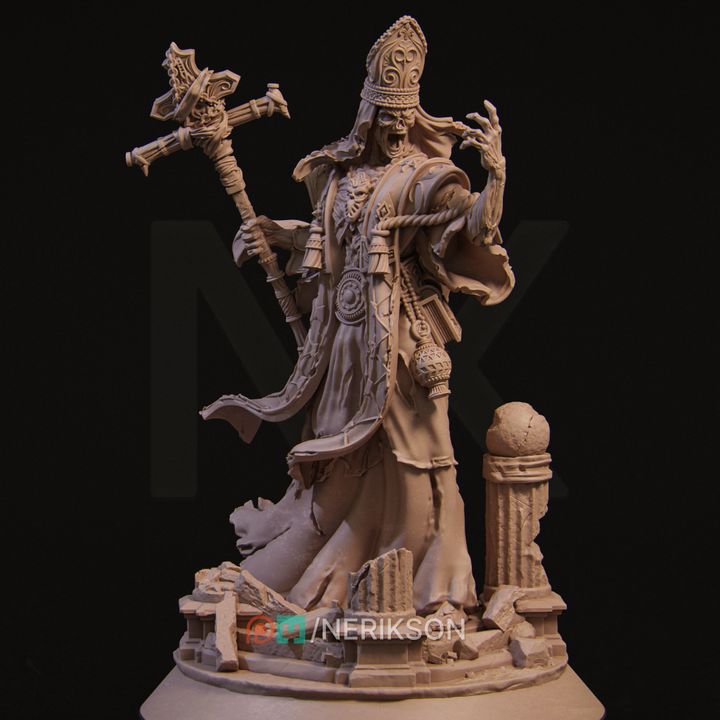 3D Printable Undead Priest [presupported] by Nerikson