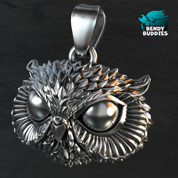 3D Printable Owl Amulet / Necklace Pendant / Gothic Jewelry Pre ...