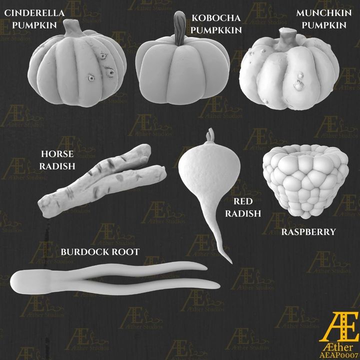 3D Printable AEAP0007 - Fruits and Veggies by Aether Studios