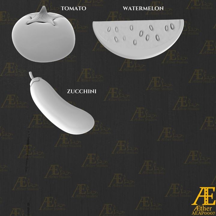 3D Printable AEAP0007 - Fruits and Veggies by Aether Studios