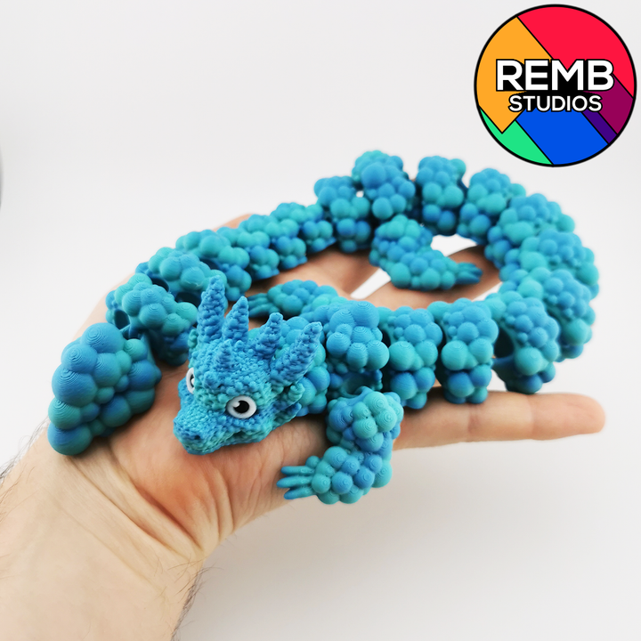 3D Printable Articulated Soap Bubble Dragon | Flexi Soap Bubble Dragon ...