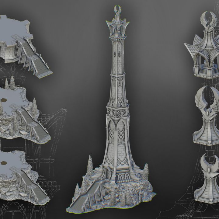 3D Printable noble elves - the white tower for 10mm fantasy war-games ...