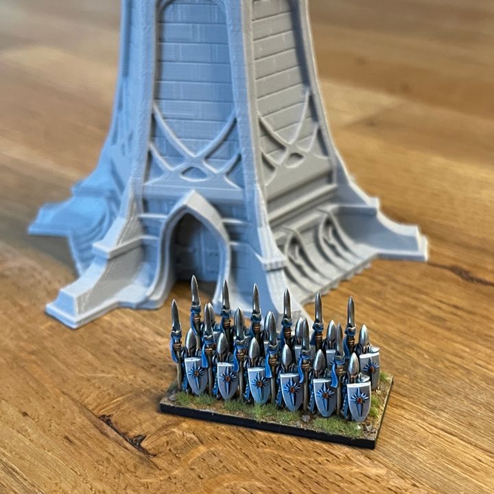 3D Printable noble elves - the white tower for 10mm fantasy war-games ...