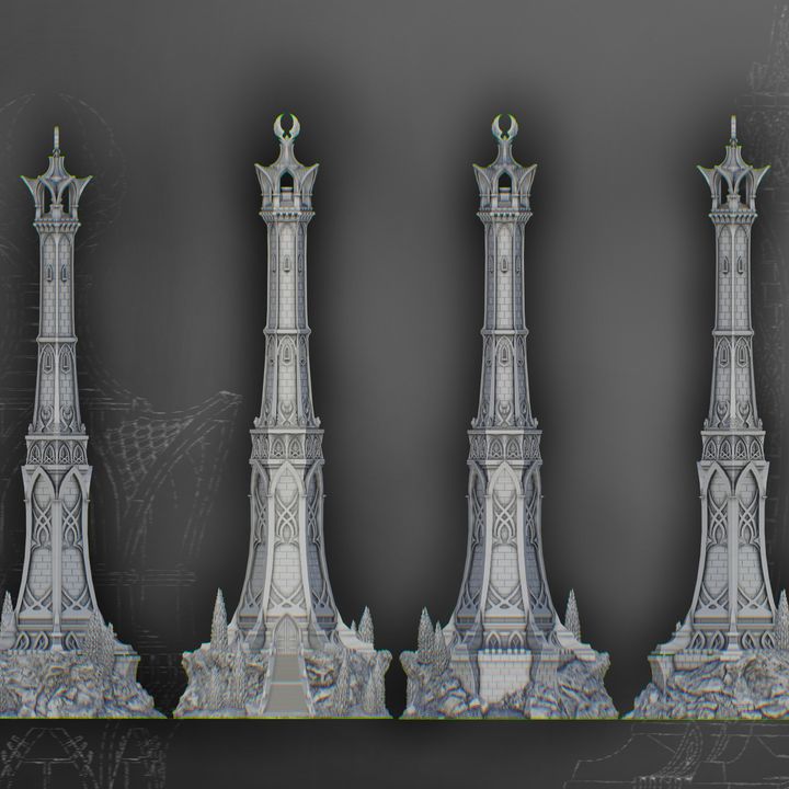 3D Printable noble elves - the white tower for 10mm fantasy war-games ...