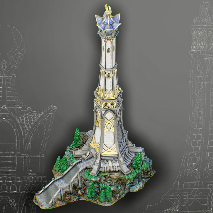 3D Printable noble elves - the white tower for 10mm fantasy war-games ...