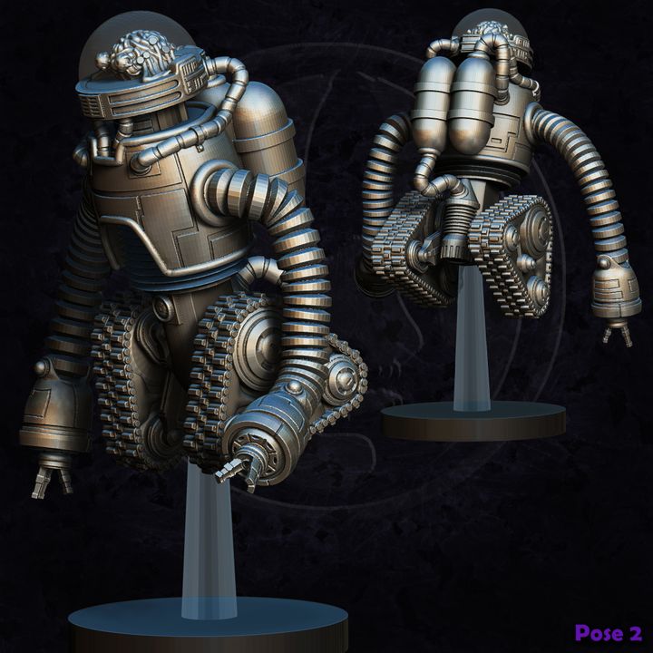 3D Printable PlatCoTron Tactical Brain Robots – Flying Pose by Dark ...